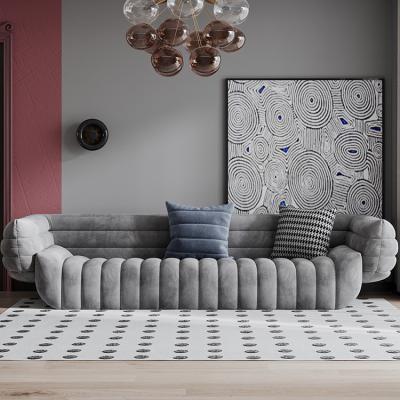China Modern 4 Seater Upholstered Sofa Chaise Sleeper Convertible Couch Sectional Gray 2900mm for sale