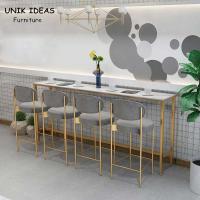 China Nordic White Marble Bar Table 120x40x105cm Modern Rectangular Bistro Table for sale