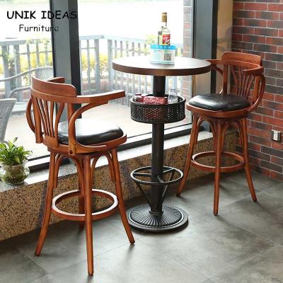 China Tall Wooden Breakfast Bar Table 1200 x 600mm 60cm Height European Style for sale