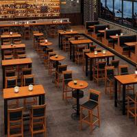 China Industrial Wood Deck Outdoor Bistro Bar Table Set with 25.6 Inch Stools 264 lb Capacity for sale