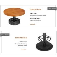 China Industrial Style Bar Table Set Solid Wood Metal 65x65x105 cm High Stool for sale