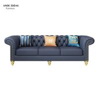 China Customizable Genuine Leather Sectional Sofa with Ottoman for Living Room Hotel for sale