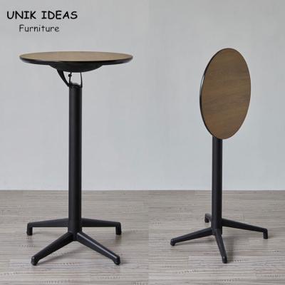 China Foldable Counter Height Round Bar Table 60x60x105cm E1 Fireproof Board Aluminum Feet for sale