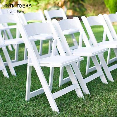 China White Resin Folding Wedding Chair 44x43x78cm Outdoor Hotel Event Lawn Chair for sale