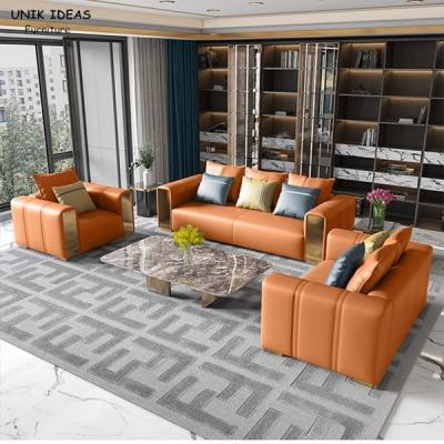 China Luxury Leather Sectional Sofa Set with Recliners Brown Customizable Size for sale