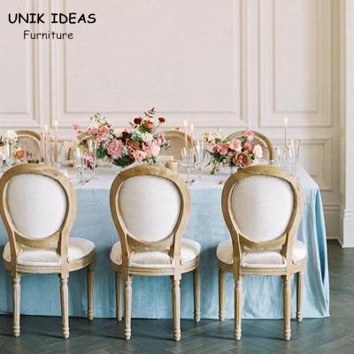 China King Louis XVI Round Back Banquet Dining Chair 49cm Width Velvet Upholstered for sale