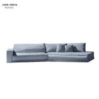 China Customizable L Shaped Fabric Sofa 8 Ft 3 Seater Corner Couch Solid Wood Frame for sale