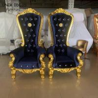 China Gold Royal Sofa King Queen Throne Chairs for Wedding Rental 1000x800x1820mm for sale