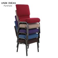 China Stackable Steel Banquet Chair 470x540x910 mm Burgundy Church Wedding Event for sale