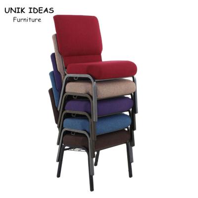 China Stackable Steel Banquet Chair 470x540x910 mm Burgundy Church Wedding Event for sale