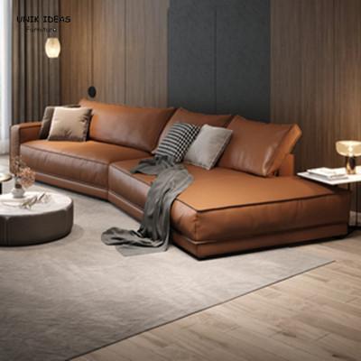 China Customizable L Shaped Leather Sectional Sofa with Chaise 1900mm to 4300mm for sale