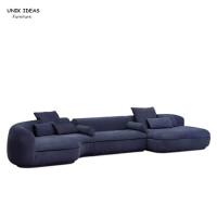 China Customizable Blue Velvet Upholstered Sofa Bed with Solid Wood Frame for Living Room for sale