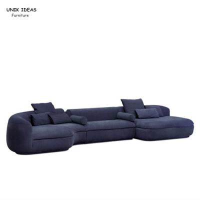 China Customizable Blue Velvet Upholstered Sofa Bed with Solid Wood Frame for Living Room for sale