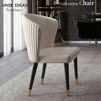 China 84cm Modern Minimalist Kitchen Table and Chairs Set Metal Leather Hotel Lobby for sale