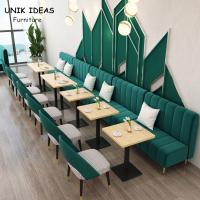 China Modern Velvet Restaurant Dining Table and Chairs Set 160cm 180cm Fabric Booth Sofa for sale