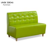 China Custom Leather Restaurant Booth Seating Green Dining Bench 2-4 Seats for sale