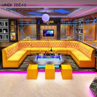 China Custom U Shaped Leather Sectional Couch 90 Inch for KTV Club Privacy Cafeteria for sale