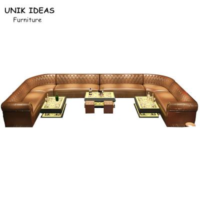 China Custom U Shaped Club Lounge Sofa 3m Wide 12 Seater with Chaise Strip for sale