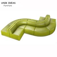 China Custom U Shaped 4 Seater Club Lounge Sofa Grey Fabric Booth Seating for Restaurant for sale
