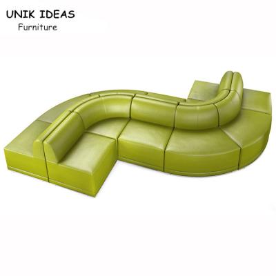 China Custom U Shaped 4 Seater Club Lounge Sofa Grey Fabric Booth Seating for Restaurant for sale