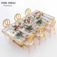 China 12 Foot Folding Banquet Table Rectangle Crystal Glass Stainless Steel 2400x1200x750mm for sale