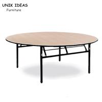 China 1.8m Folding Round Banquet Table Waterproof 30x30mm Steel Frame Hotel Wedding for sale