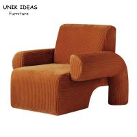 China Velvet Single Seater Sofa Bed 80x90x75cm Luxury Corduroy Armchair Unique Design for sale