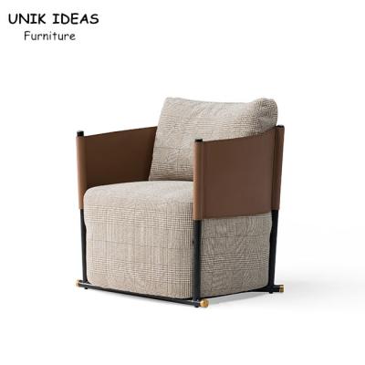 China Unik Ideas Single Seater Fabric Armchair 70x72x68cm Grey Living Room Accent Chair for sale