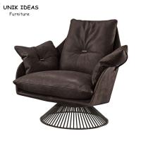 China Luxury Single Seater Swivel Chair Sofa Armchair Comfortable Leather Leisure 15kg for sale