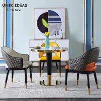 China 0.6CBM Nordic 4 Seater Dining Chair Set Scandinavian Marble Table and Chairs for sale