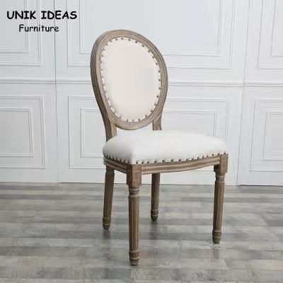 China Vintage Tufted Solid Wood Upholstered Dining Chairs Mahogany Legs 50cm American Style for sale