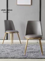 China Gold Metal Frame Dining Chair Minimalist North European Style 84cm Height for sale