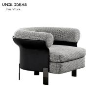 China Modern Fabric Single Seater Armchair Couch Stainless Steel Base 90x85x67cm for sale
