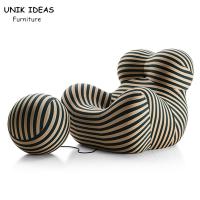 China Ball Shaped Single Seater Lounge Chair Couch Lazy Floor 102x95x38cm Fabric Leather for sale