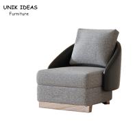 China Italian Wingback Accent Chair Gray Fabric Seat Stainless Steel Frame 78cm Width for sale