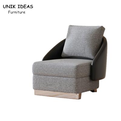 China Italian Wingback Accent Chair Gray Fabric Seat Stainless Steel Frame 78cm Width for sale
