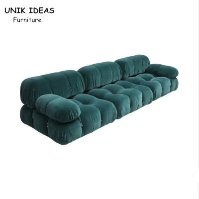 China Italian Minimalist 3 Piece Living Room Sectional Sofa with Recliners Fabric Velvet for sale