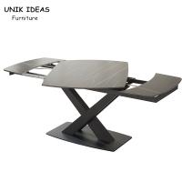 China Marble Extendable Dining Table And Chairs Set Modern Nordic Black Adjusted 200cm for sale
