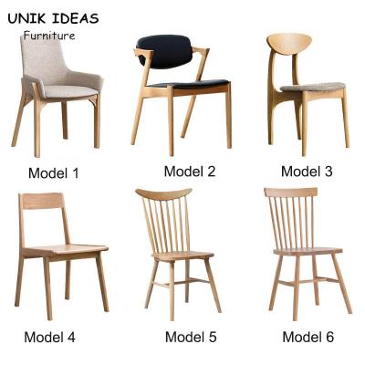 China Solid Wood Scandinavian Dining Chair Oak Windsor Restaurant Chair Custom Color for sale