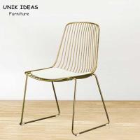 China Gold Wire Dining Chair 83cm H Outdoor Indoor Cafe Restaurant Garden Black White Custom for sale