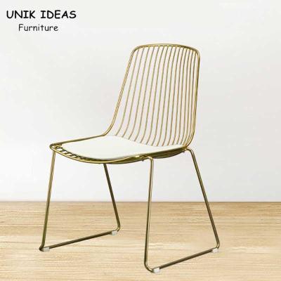 China Gold Wire Dining Chair 83cm H Outdoor Indoor Cafe Restaurant Garden Black White Custom for sale