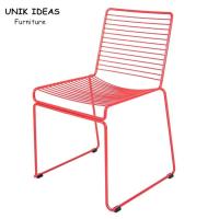 China Stacking Metal Wire Dining Chair Set of 4 51x53.5x78cm Steel Commercial Grade for sale