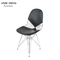 China Iron Frame PU Leather Dining Chair Comfy Indoor Outdoor Seat 2 Pack for sale