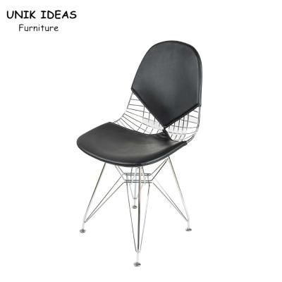 China Iron Frame PU Leather Dining Chair Comfy Indoor Outdoor Seat 2 Pack for sale