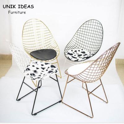 China Metal Frame Dining Chair 55x58x93.5cm Cold Rolled Steel Outdoor Leisure Seating for sale