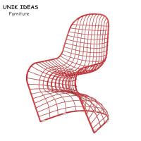 China S Shaped Metal Wire Outdoor Dining Chair 53x65x89cm Classic Designer Simple for sale