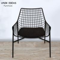 China Black Iron Metal Wedding Dining Chair with Cushion for Cafe Bar Restaurant Use for sale