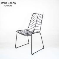 China Leaf Shaped Wire Mesh Dining Chairs Stacking Diamond Seat Cushion Unikideas for sale