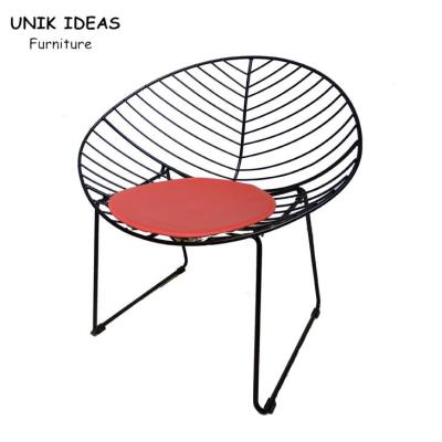 China Metal Wire Moon Chair Outdoor Furniture with PU Cushion 55x52x81cm for sale