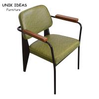 China Restaurant Metal Frame Dining Chair Set with PU Leather Seat 520x500x800mm for sale